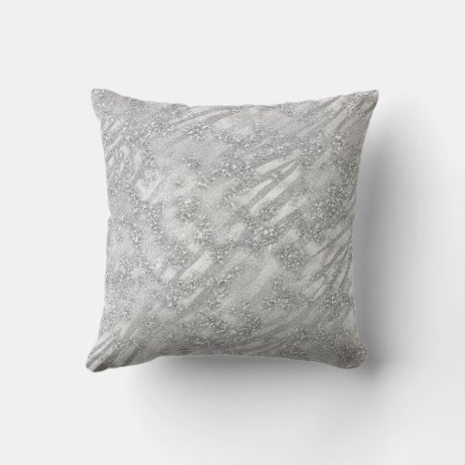 Abstract Silver Gray Graphite Sparkly Glitter Lux Throw Pillow | Zazzle