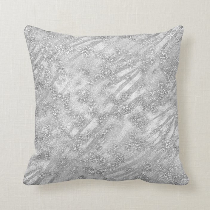 Abstract Silver Gray Graphite Sparkly Glitter Lux Throw Pillow | Zazzle.com
