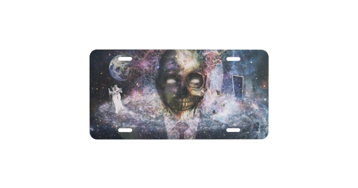 Abstract Skull Fantasy License Plate | Zazzle
