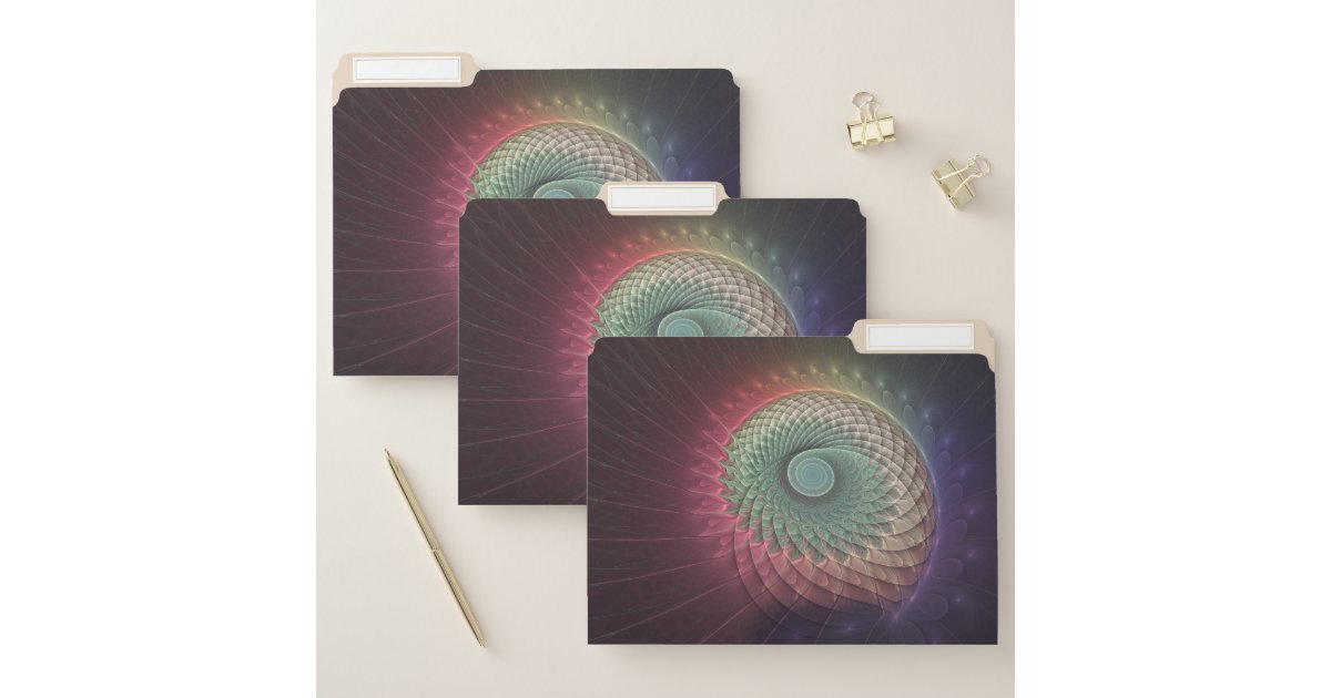 Abstract Snail Colorful Modern Fractal Art File Folder | Zazzle