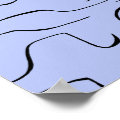 Abstract Squiggly Line Art - Blue Background Poster | Zazzle