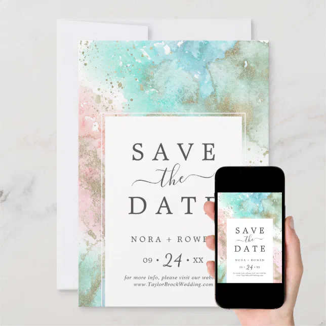Abstract Summer Save the Date Announcement Card | Zazzle