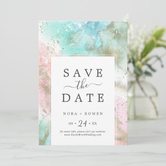 Abstract Summer Save the Date Announcement Card | Zazzle