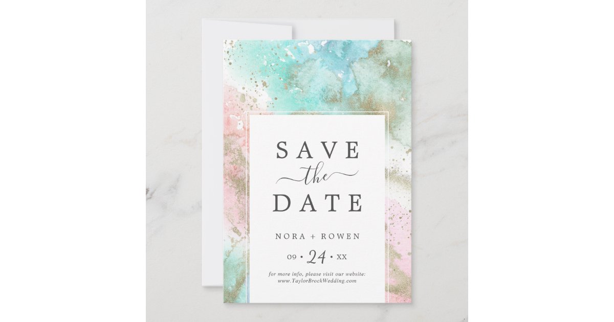 Abstract Summer Save the Date Announcement Card | Zazzle
