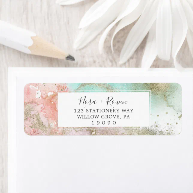 Abstract Summer Watercolor Return Address Label | Zazzle