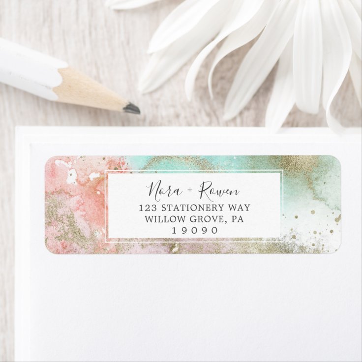 Abstract Summer Watercolor Return Address Label | Zazzle