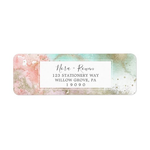 Abstract Summer Watercolor Return Address Label | Zazzle