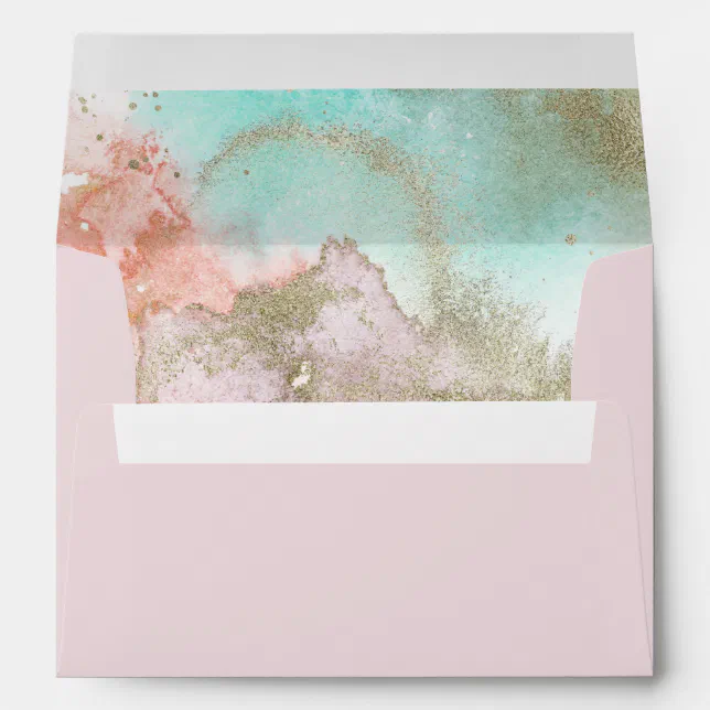 Abstract Summer Watercolor Wedding Invitation Envelope | Zazzle