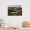 Abstract sunrise landscape mountains and river poster | Zazzle