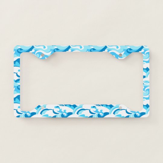 Abstract surf waves license plate frame | Zazzle.com