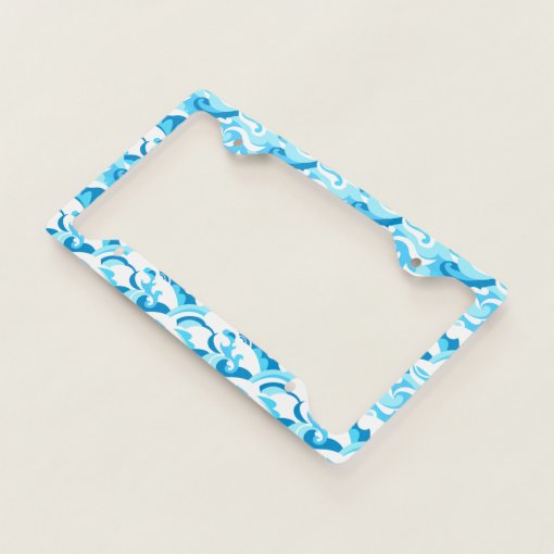 Abstract surf waves license plate frame | Zazzle