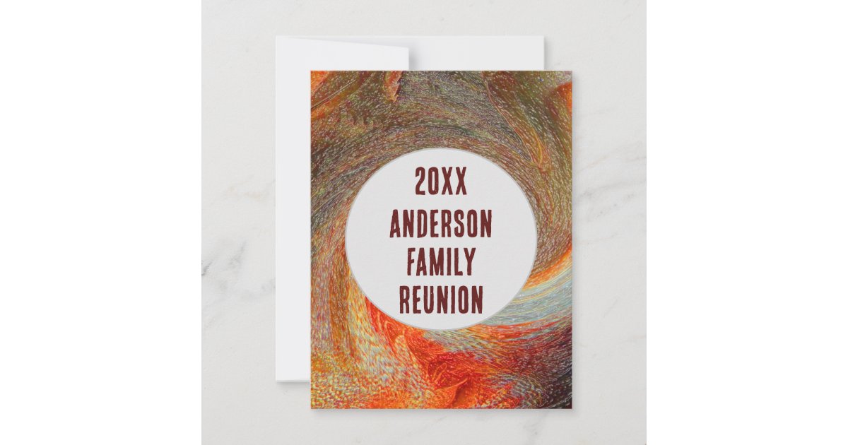 Abstract Swirl Groovy Family Reunion Invitation | Zazzle