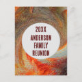 Abstract Swirl Groovy Family Reunion Invitation Postcard | Zazzle