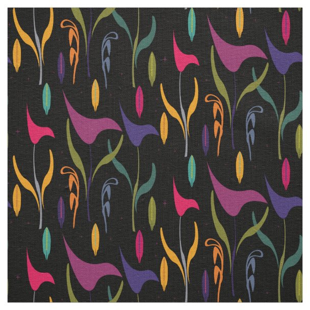 Calla Lilly - Retro Pattern Fabric | Zazzle