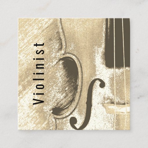 Abstract Violin Musical Instrument QR code Square Business Card | Zazzle