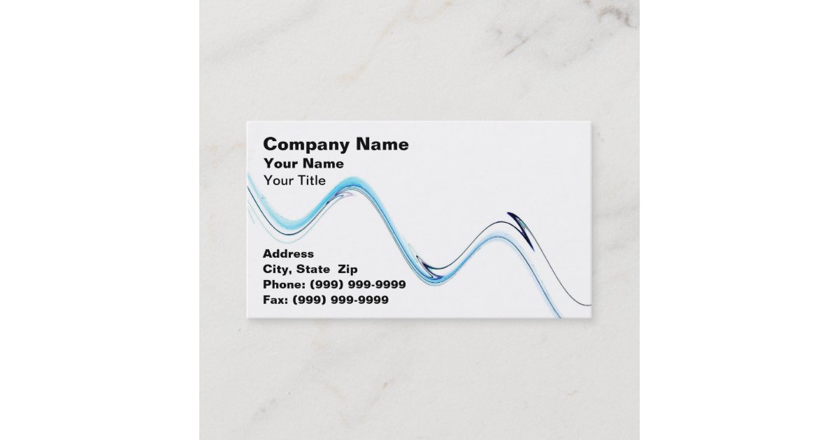 Abstract Water Wave Business Card | Zazzle