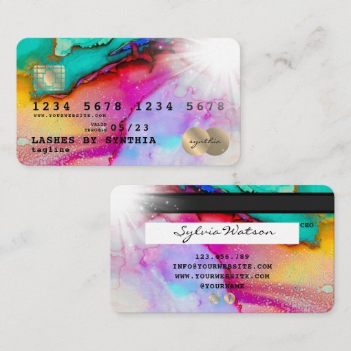 Abstract watercolor art Credit Card Style Gold | Zazzle