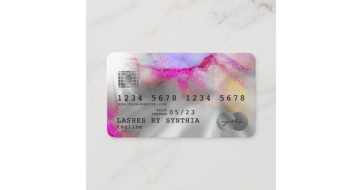 Abstract watercolor art Credit Card Style silver | Zazzle