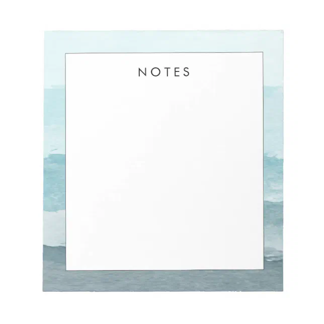 Abstract watercolor blue sea notepad | Zazzle
