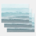 Abstract watercolor blue sea wrapping paper sheets | Zazzle
