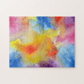 Abstract Watercolor Bright Vibrant Colors Painting Jigsaw Puzzle | Zazzle