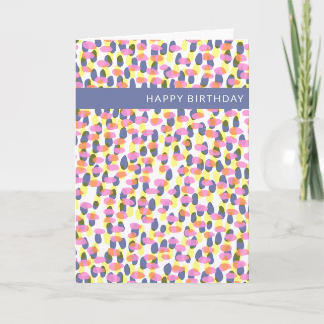 Abstract Watercolor Dots and Spots Birthday Card | Zazzle