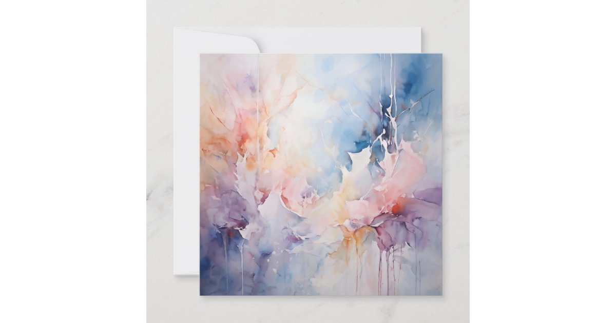 Abstract watercolor holiday card | Zazzle