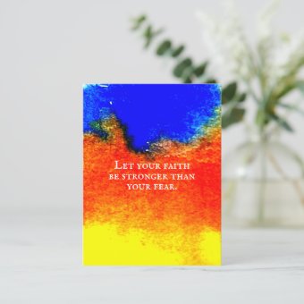 Abstract Watercolor Inspirational Quote on Faith Postcard | Zazzle