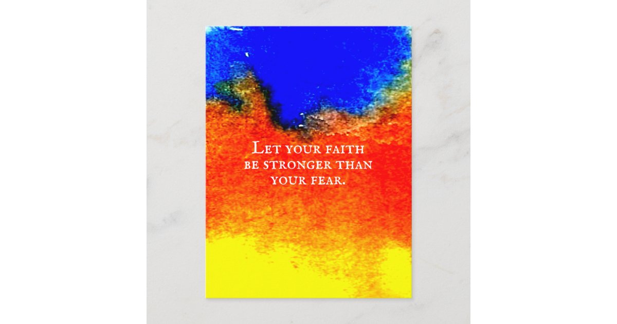Abstract Watercolor Inspirational Quote on Faith Postcard | Zazzle