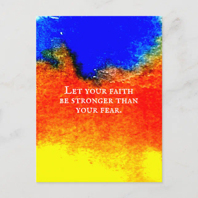 Abstract Watercolor Inspirational Quote on Faith Postcard | Zazzle