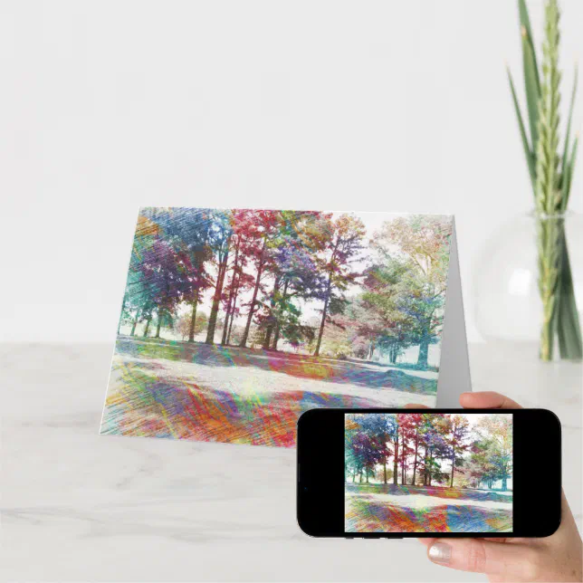 Abstract Watercolor Landscape Happy Birthday Card | Zazzle