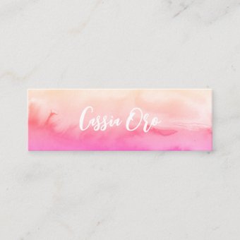 Abstract Watercolor Peach Fuzz Pink Social Icons Mini Business Card ...
