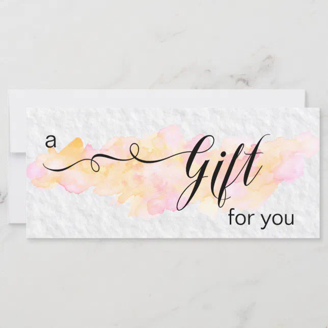 Abstract Watercolor peach pink Gift Card | Zazzle
