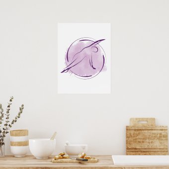 Abstract Watercolor Pilates Pose Poster | Zazzle