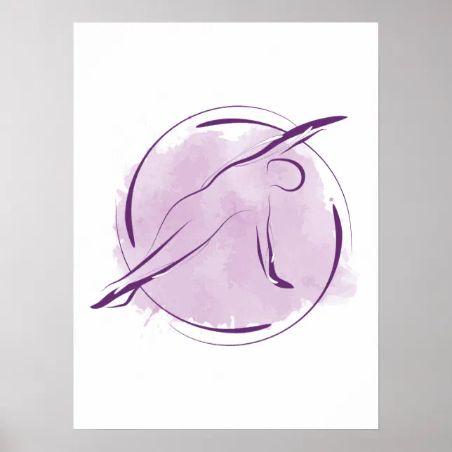 Abstract Watercolor Pilates Pose Poster | Zazzle