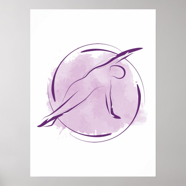 Abstract Watercolor Pilates Pose Poster | Zazzle