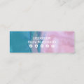 Abstract Watercolor Pink Teal Custom Social Icons Mini Business Card ...