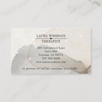Abstract Watercolor Shapes Therapist Business Card | Zazzle