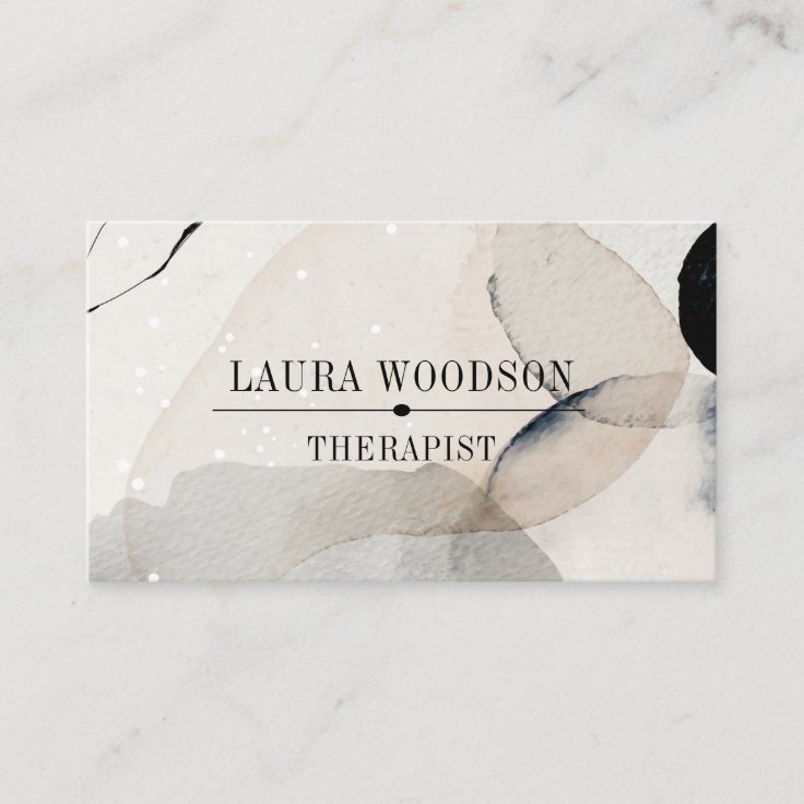 Abstract Watercolor Shapes Therapist Business Card | Zazzle
