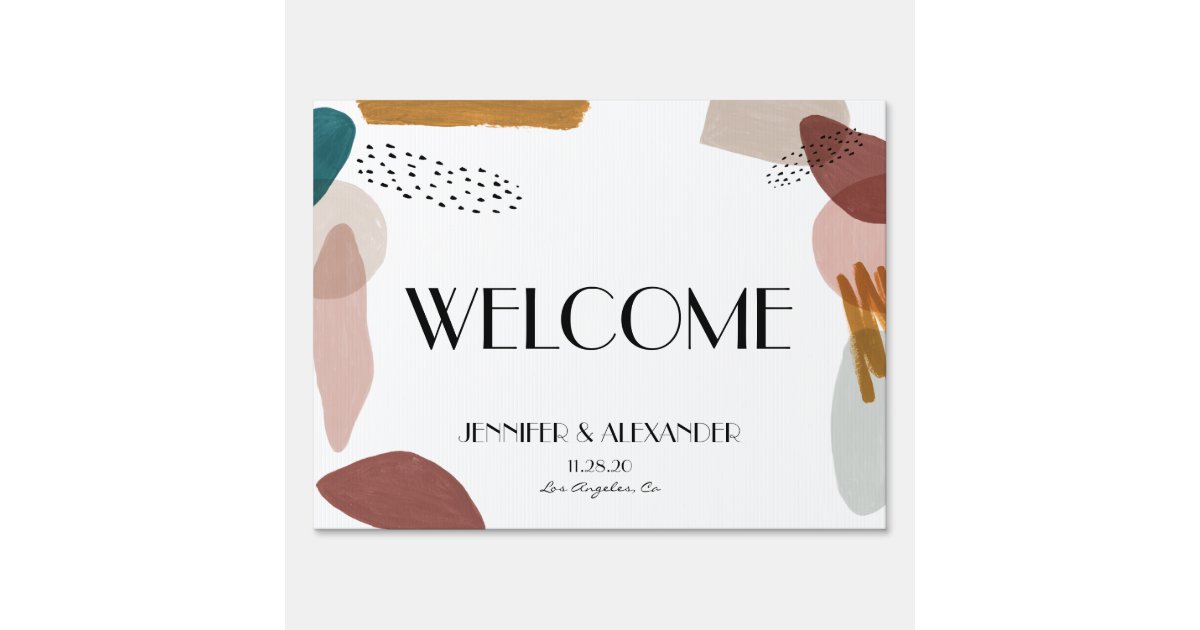 Abstract watercolor welcome sign | Zazzle