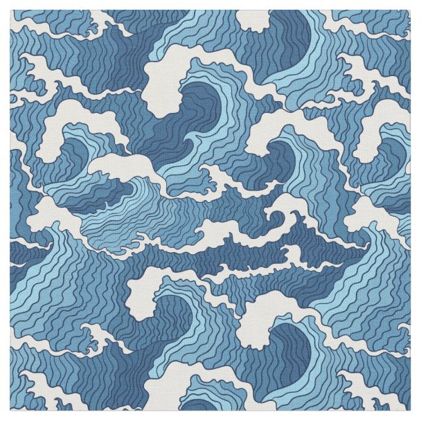Ocean Waves Fabric | Zazzle.com