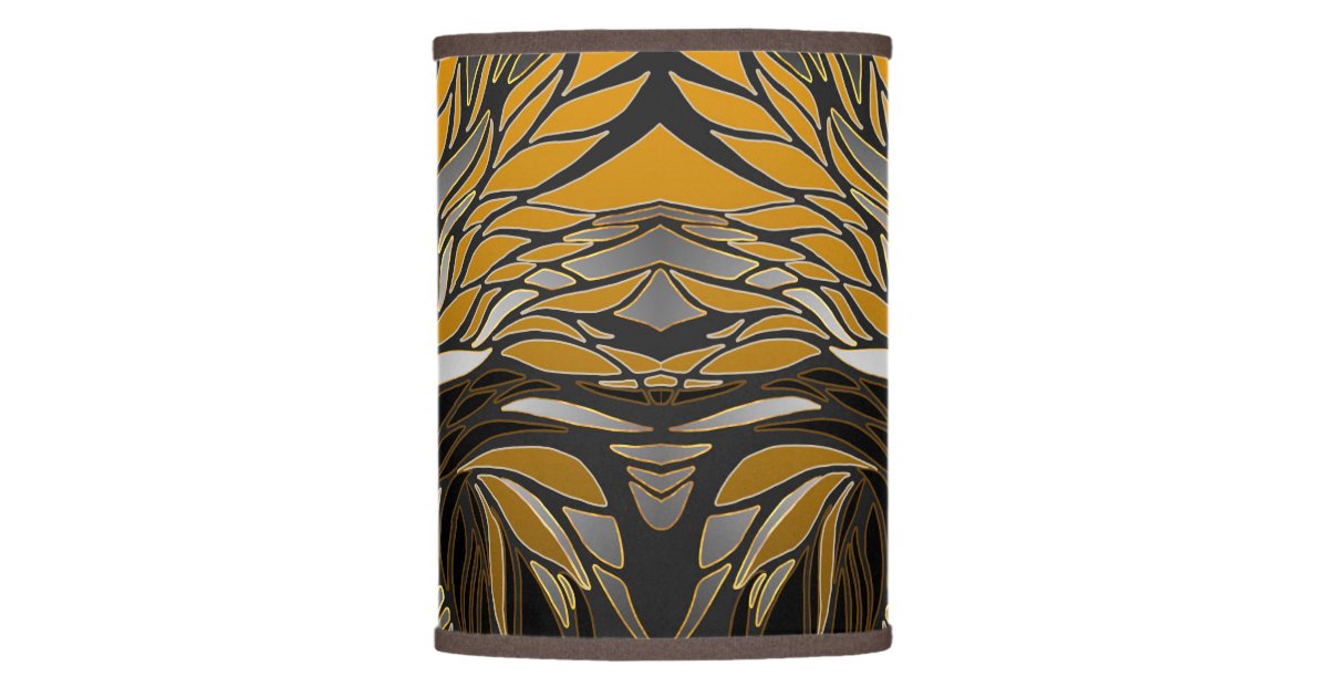 Abstract waves, lines, leaves, modern design lamp shade | Zazzle