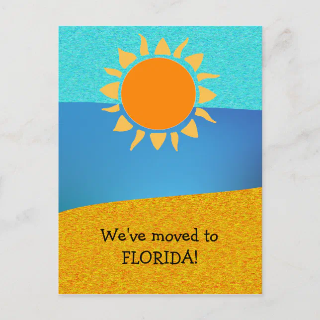 Abstract We Moved to Florida New Address Announcement Postcard | Zazzle