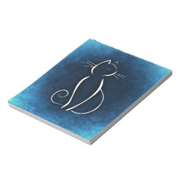 Abstract White Cat Notepad | Zazzle