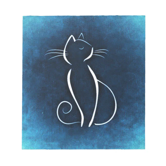 Abstract White Cat Notepad | Zazzle