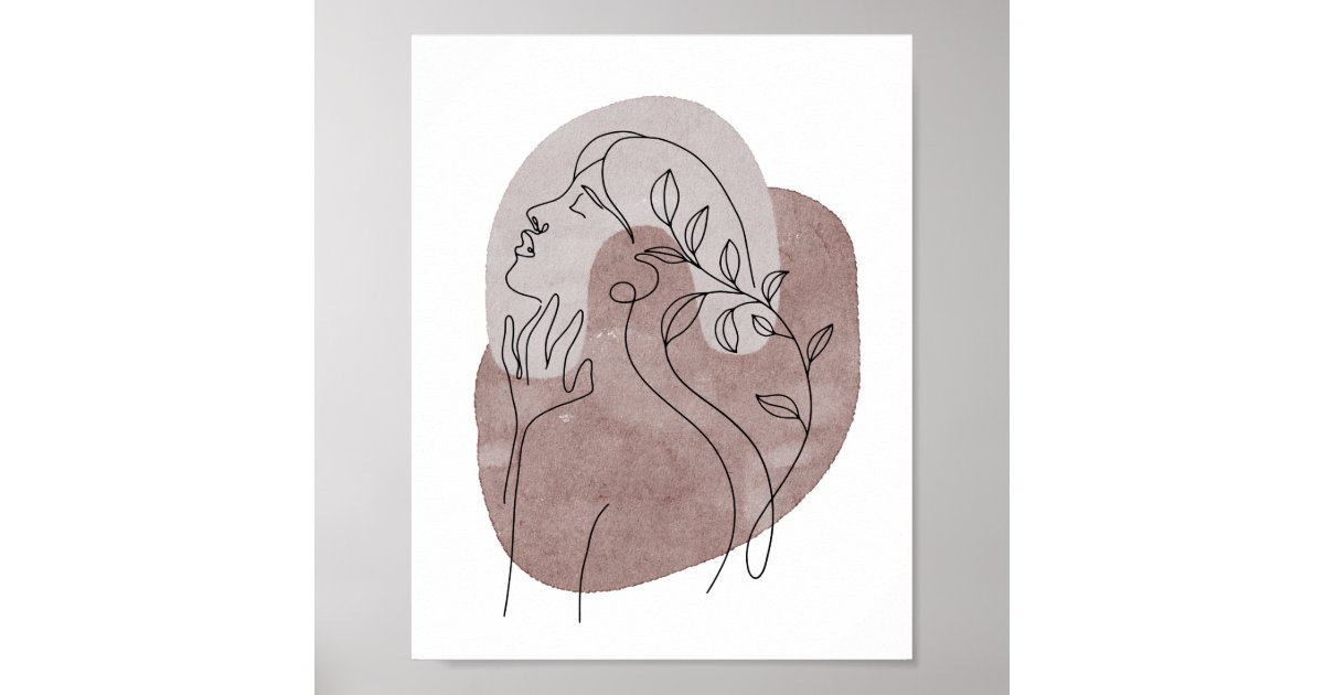 Abstract Woman Line Art Poster | Zazzle