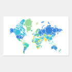 World Map in Blue Classic Round Sticker | Zazzle.com