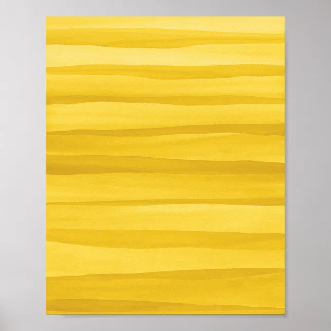 Abstract Yellow Watercolor Lines Art Poster | Zazzle