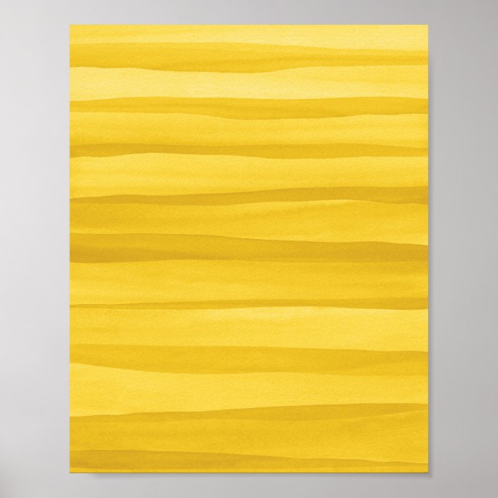 Abstract Yellow Watercolor Lines Art Poster | Zazzle.com