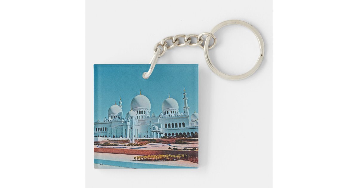 Abu Dhabi Mosque painting Keychain | Zazzle
